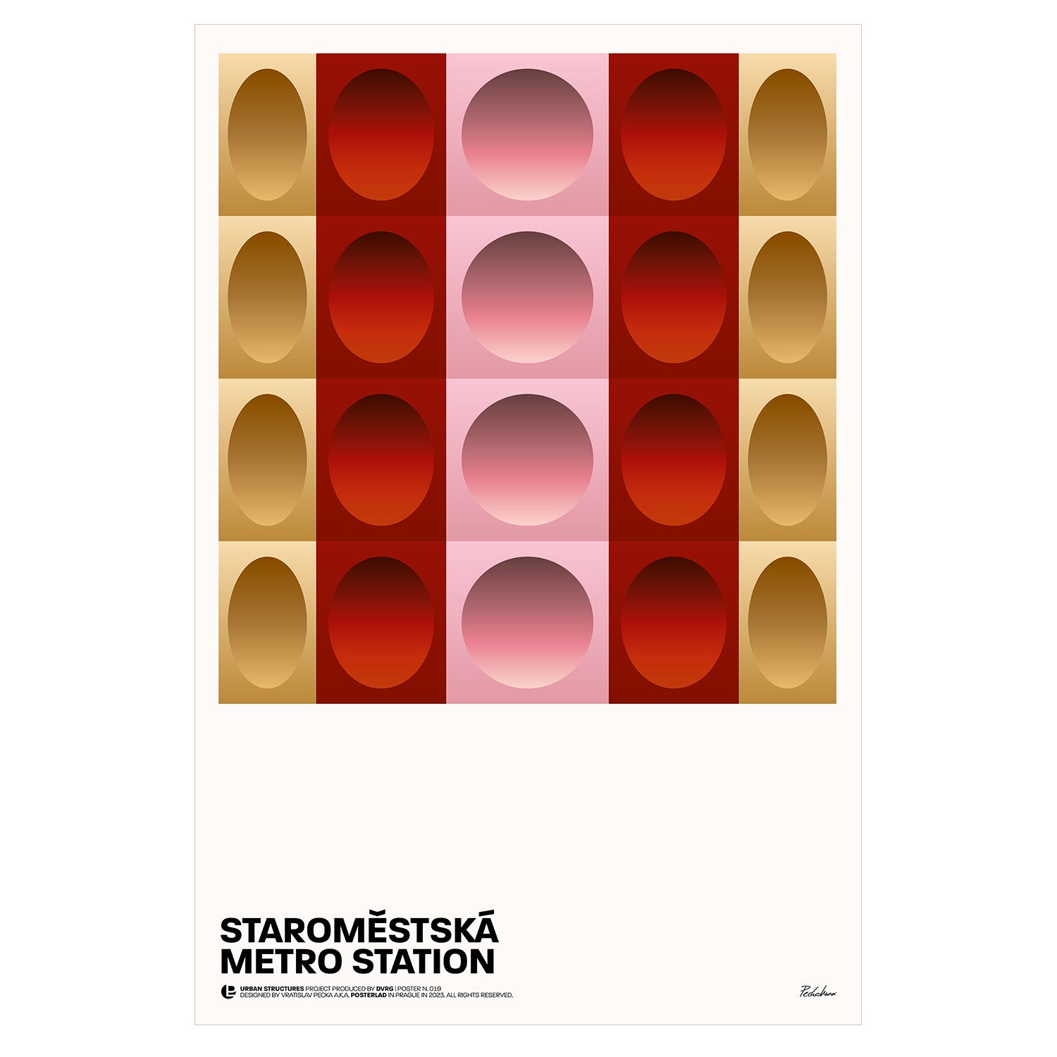 Staroměstská Metro Station: Printed poster designed by PosterLad