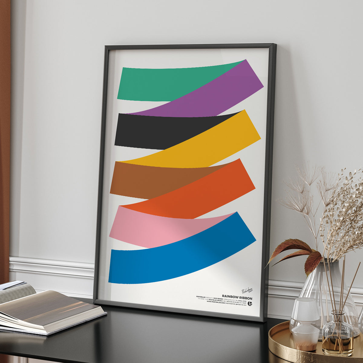 Rainbow Ribbon: Printed poster designed by PosterLad