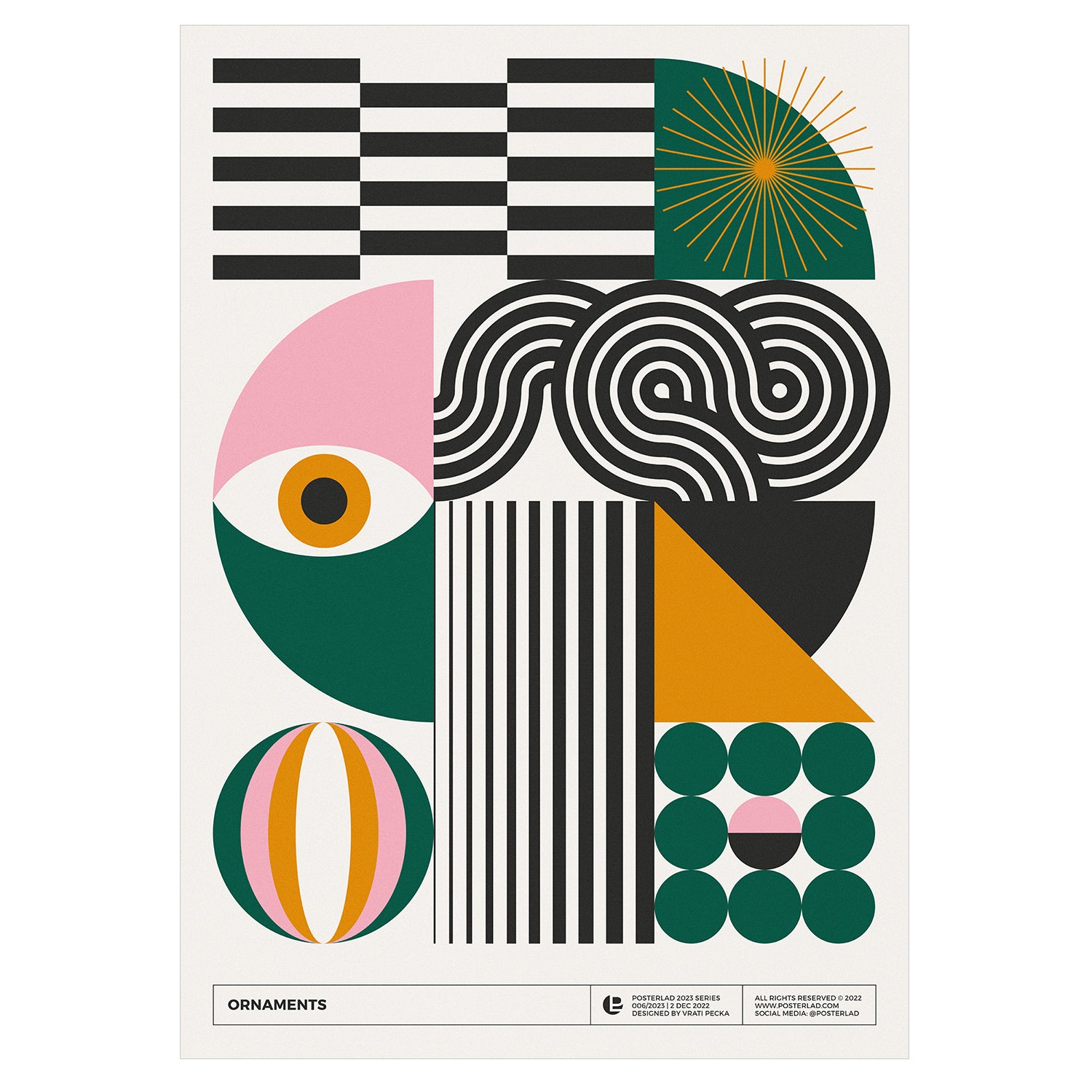Ornaments: Printed poster designed by PosterLad